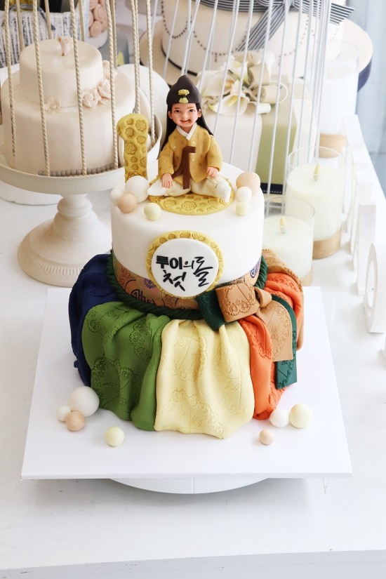 보자기 돌케이크 전통 돌상차림 주문제작 슈가케이크 네이버 블로그